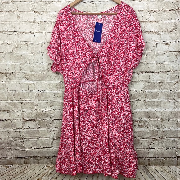 Floerns | Dresses | Floerns Womens V Back Ruffle Hem Flutter Sleeve ...